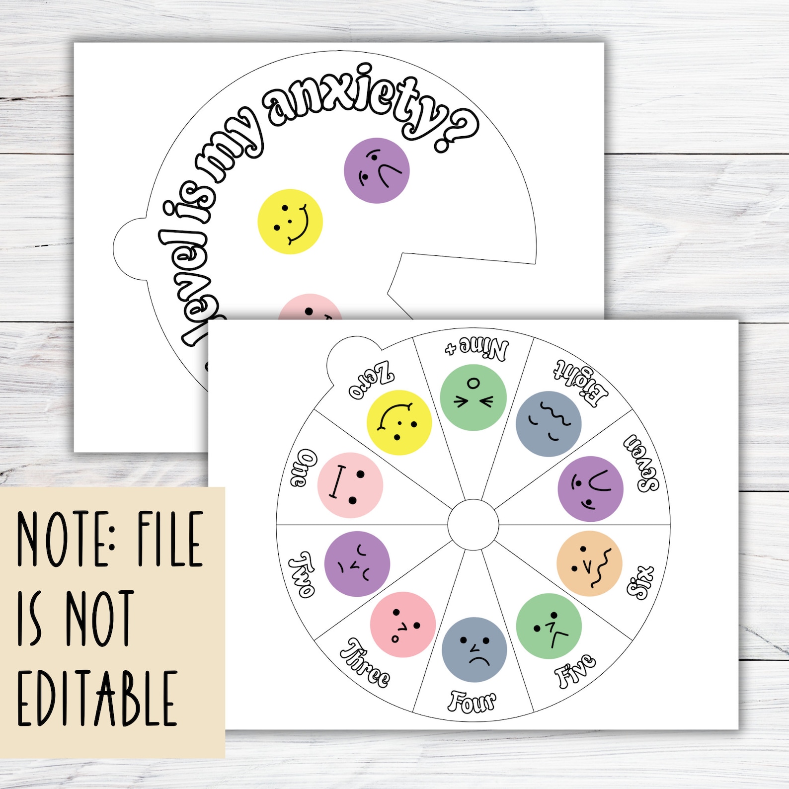 Anxiety Wheel - Spinning Wheel Printable - Anxiety for Kids - Therapy ...