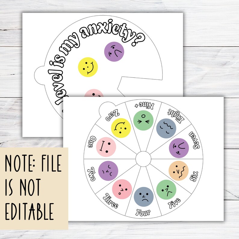 Anxiety Coping Skills Wheel Printable, Feelings Wheel Therapy Tool ...