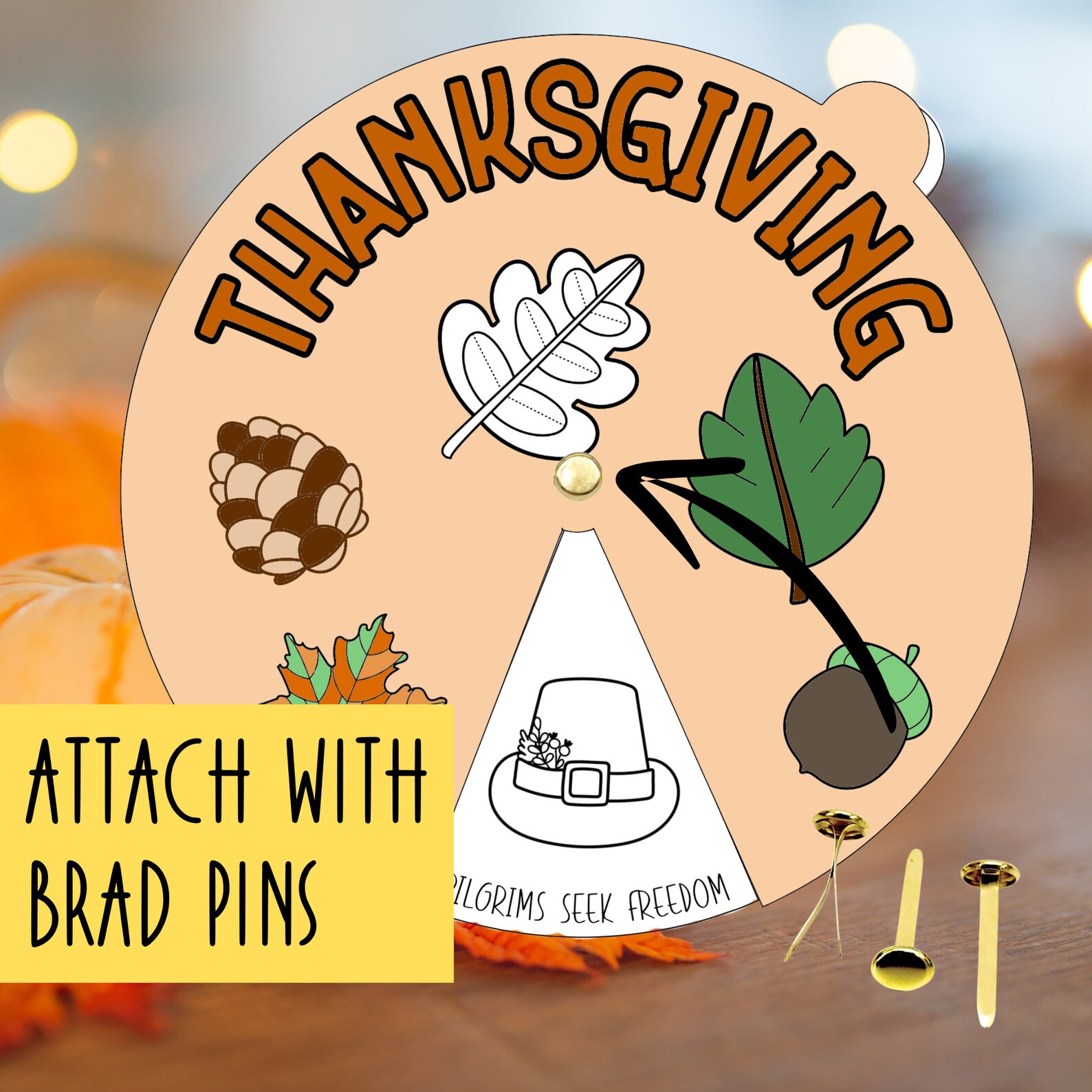 Thanksgiving Activity Spinner Wheel - Printable Activity for Kids - Etsy