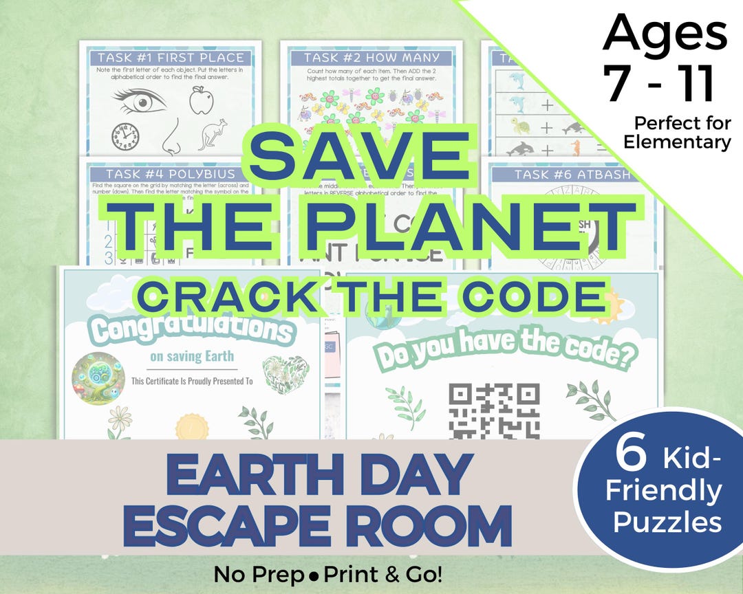 Earth Day Escape Room Printable, Classroom Activity for Kids, No Prep ...