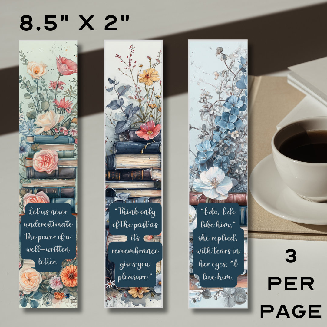 Jane Austen-inspired Bookmarks Set of 18 - Etsy