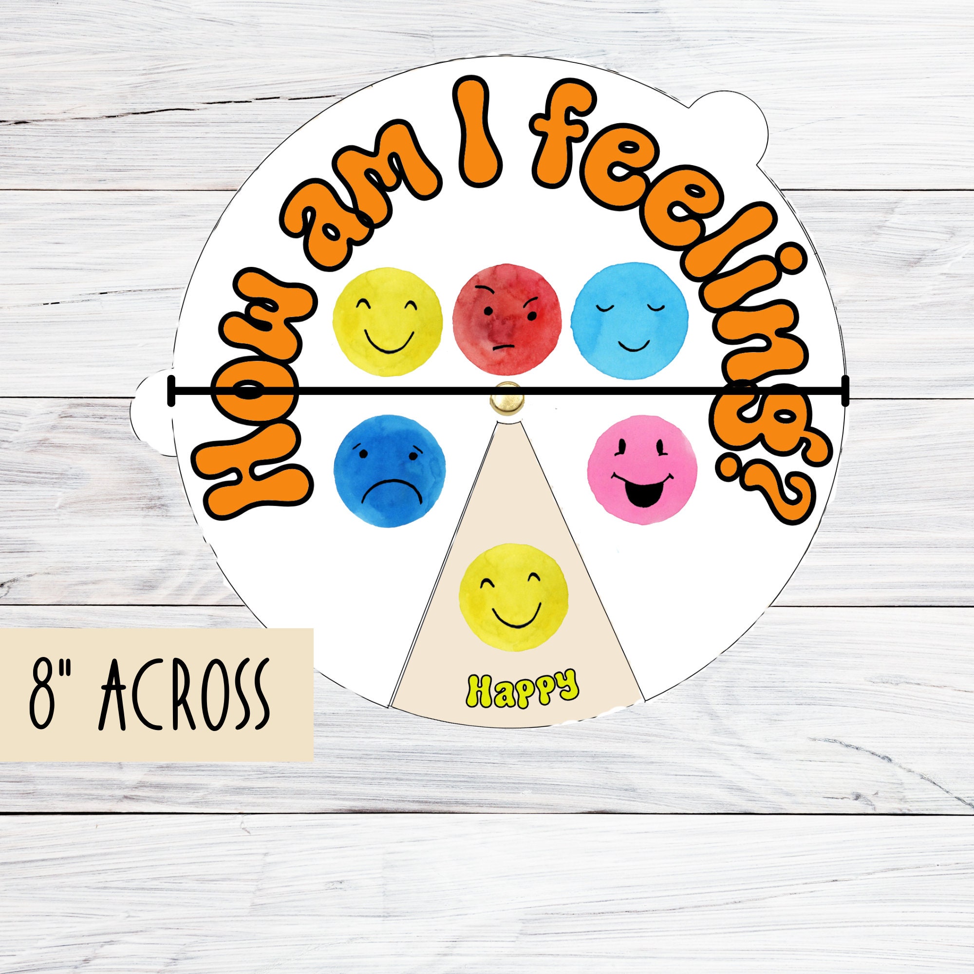 Emotions Wheel - Spinner Wheel Printable - Visual Aid - Feelings Wheel ...