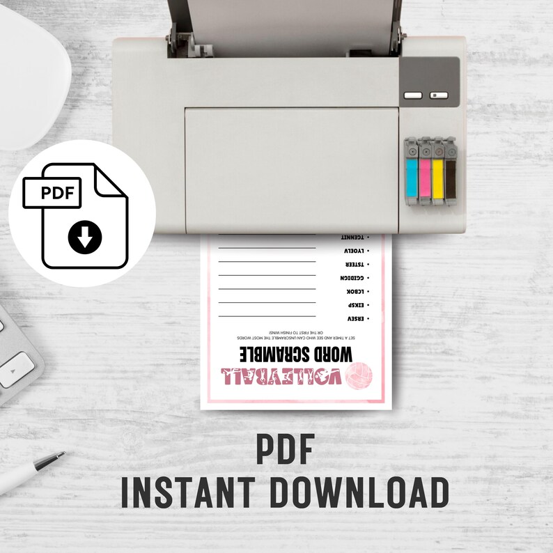 Volleyball Word Scramble Game Printable , Volleyball Team Party Game ...