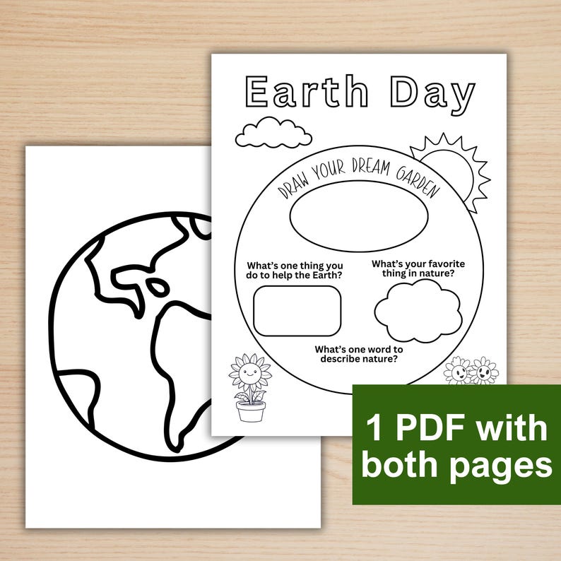 Earth Day Craft Printable – Fun Coloring & Writing Activity for Kids ...