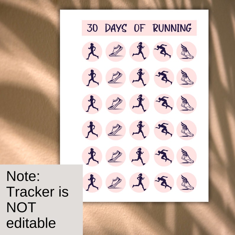 30 Day Running Tracker - Printable - Etsy