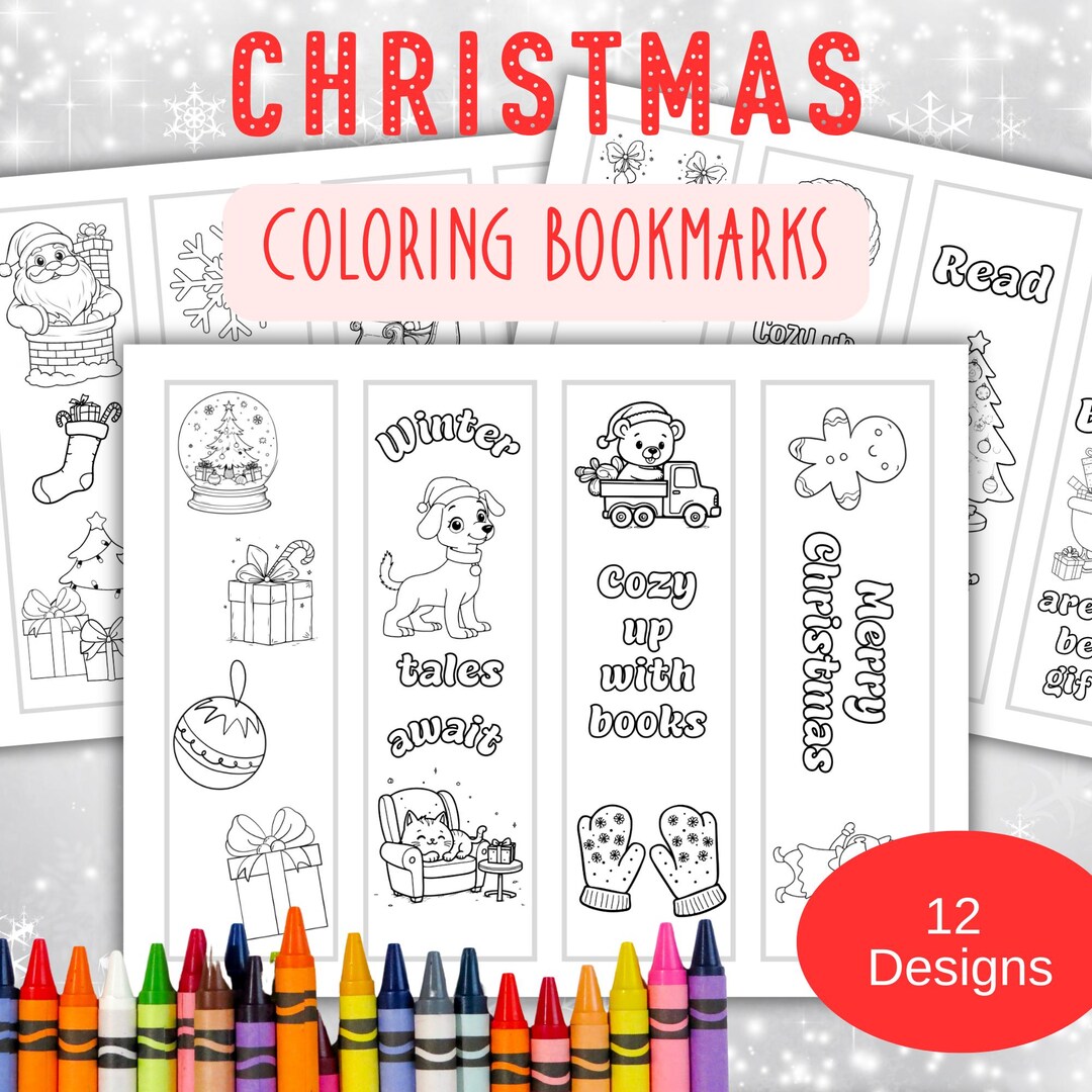 Christmas Printable Coloring Bookmarks for Kids - Homeschool ...