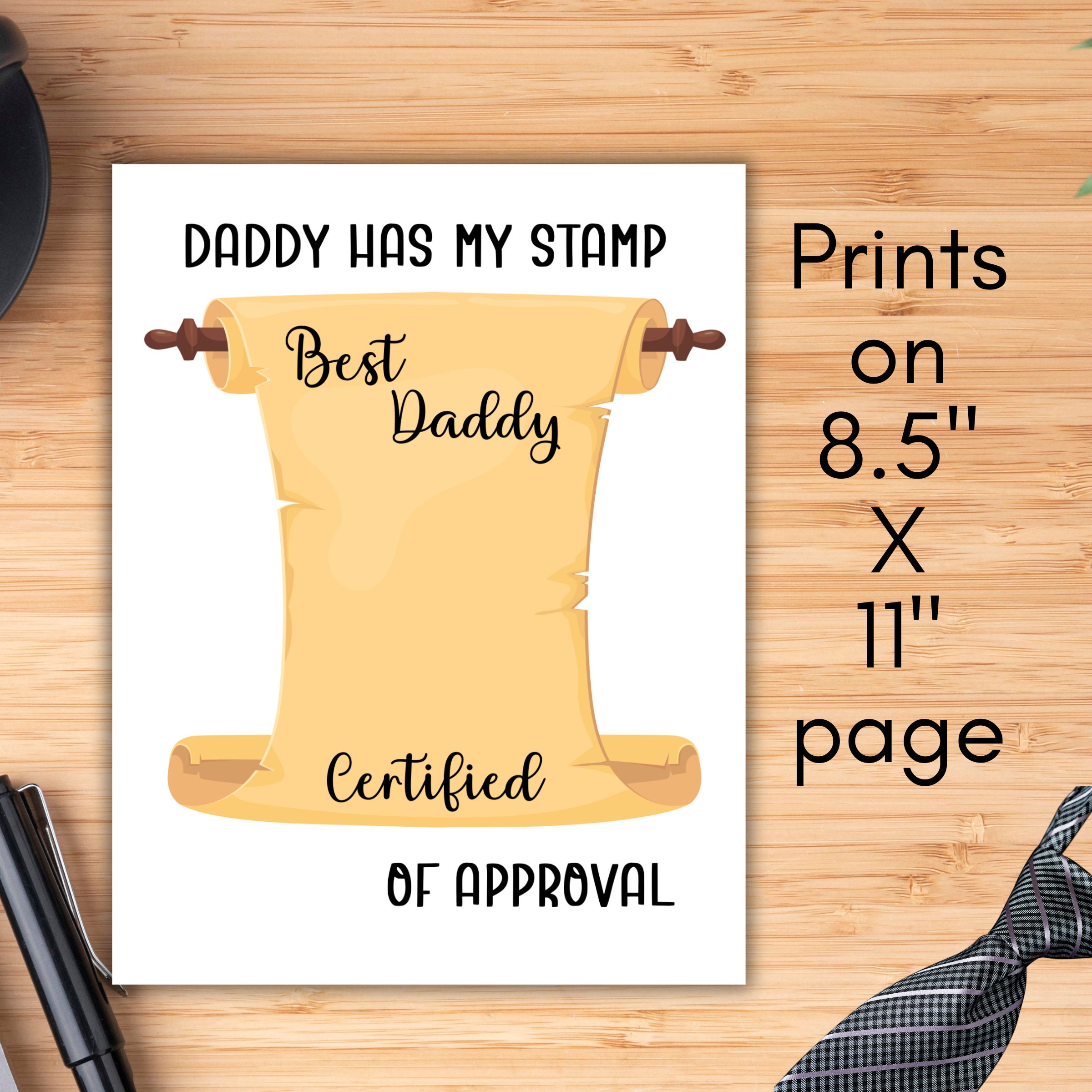Father's Day Printable - Best Daddy Certified - Etsy