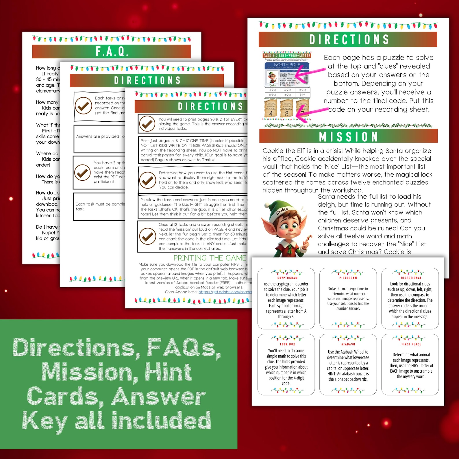 Christmas Escape Room | Printable | Middle School, Homeschool, 12 ...