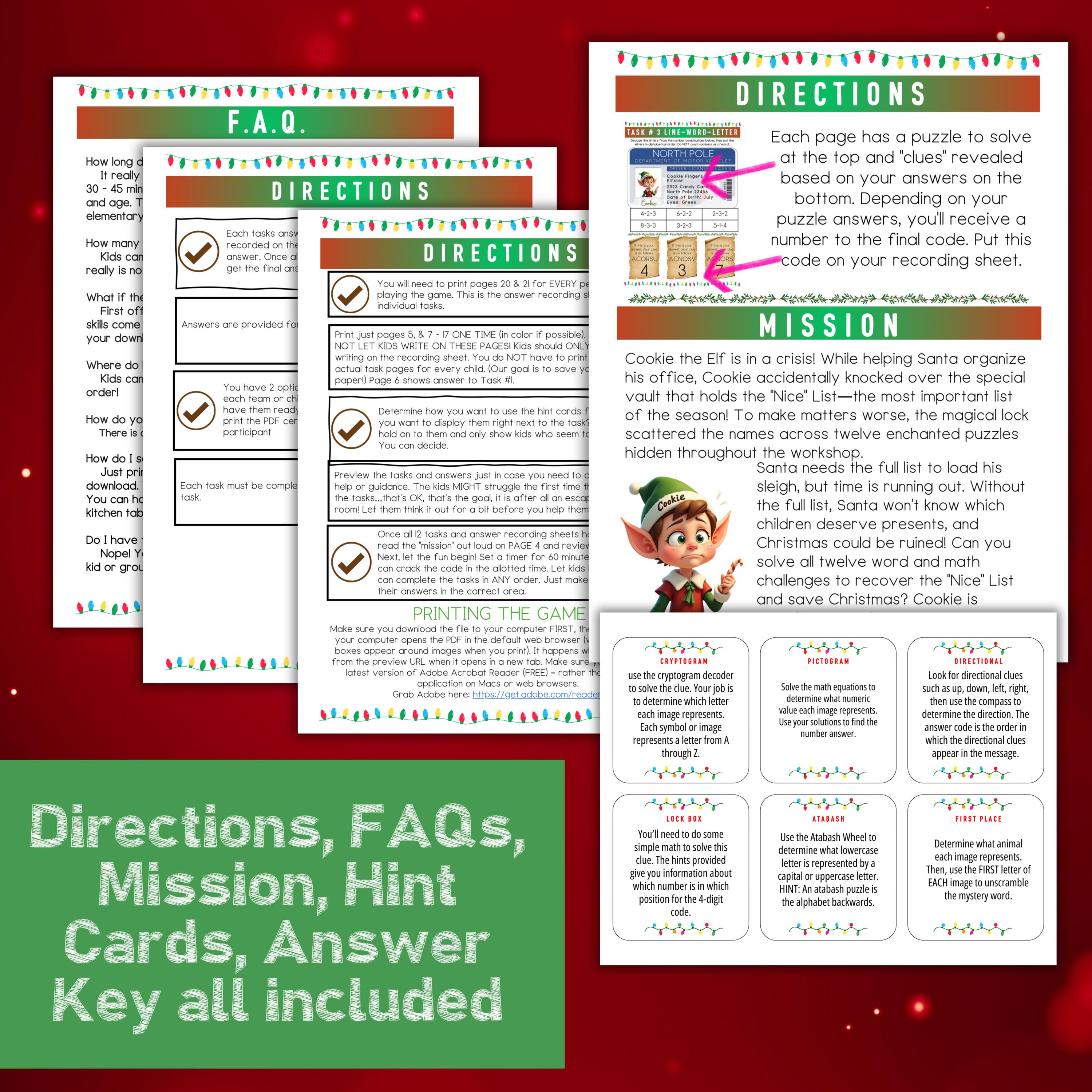 Christmas Escape Room | Printable | Middle School, Homeschool, 12 ...
