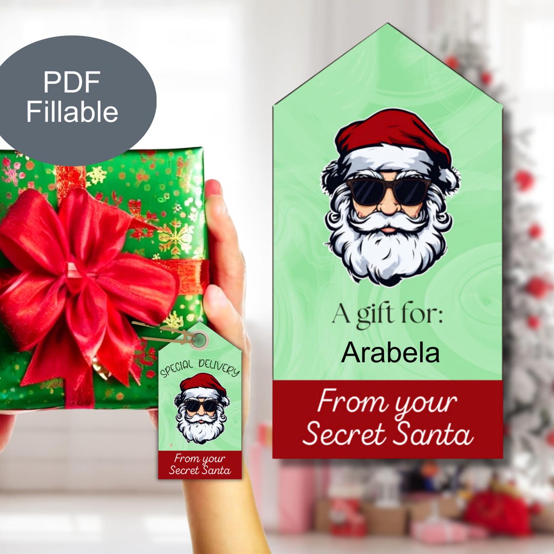Printable Secret Santa Gift Tags – Fillable PDF | "a Gift For ...