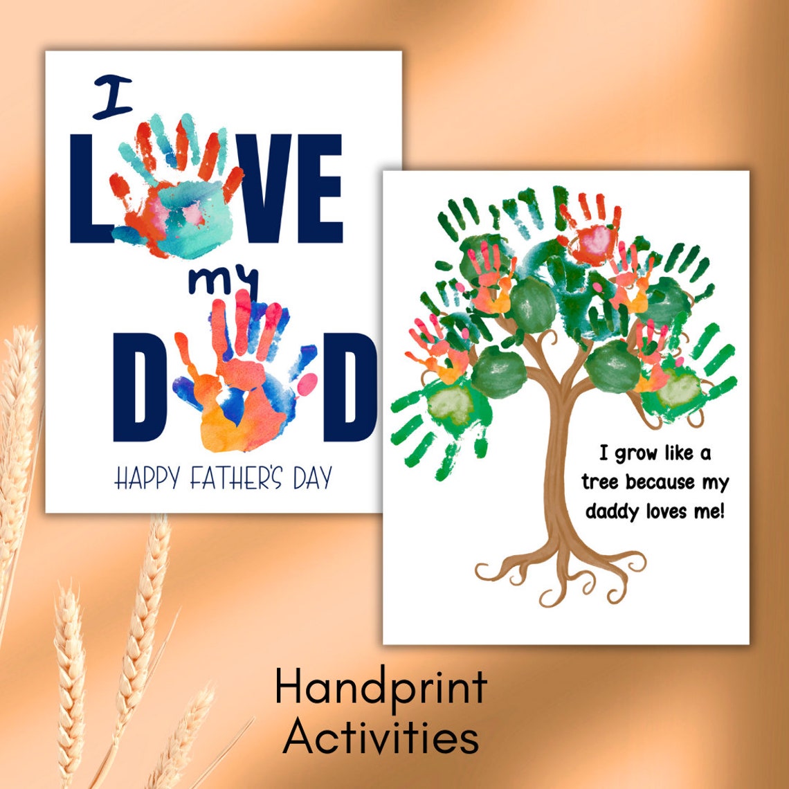 Father's Day Printable Bundle: Handprint Crafts & Questionnaires - Etsy