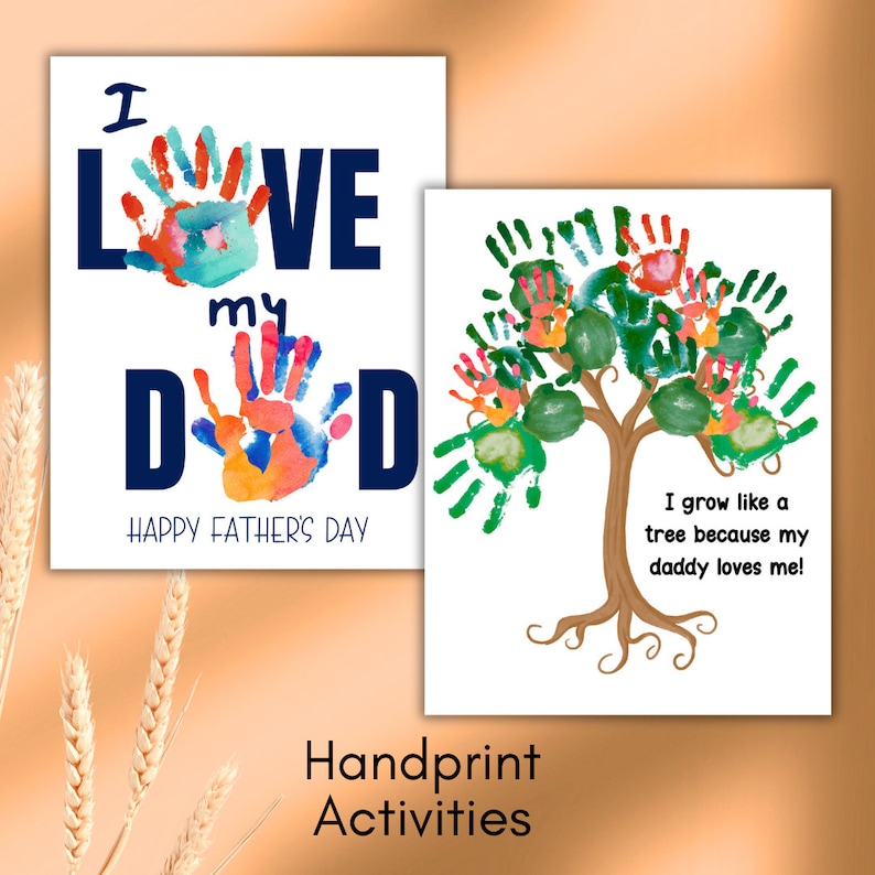 Father's Day Printable Bundle: Handprint Crafts & Questionnaires - Etsy