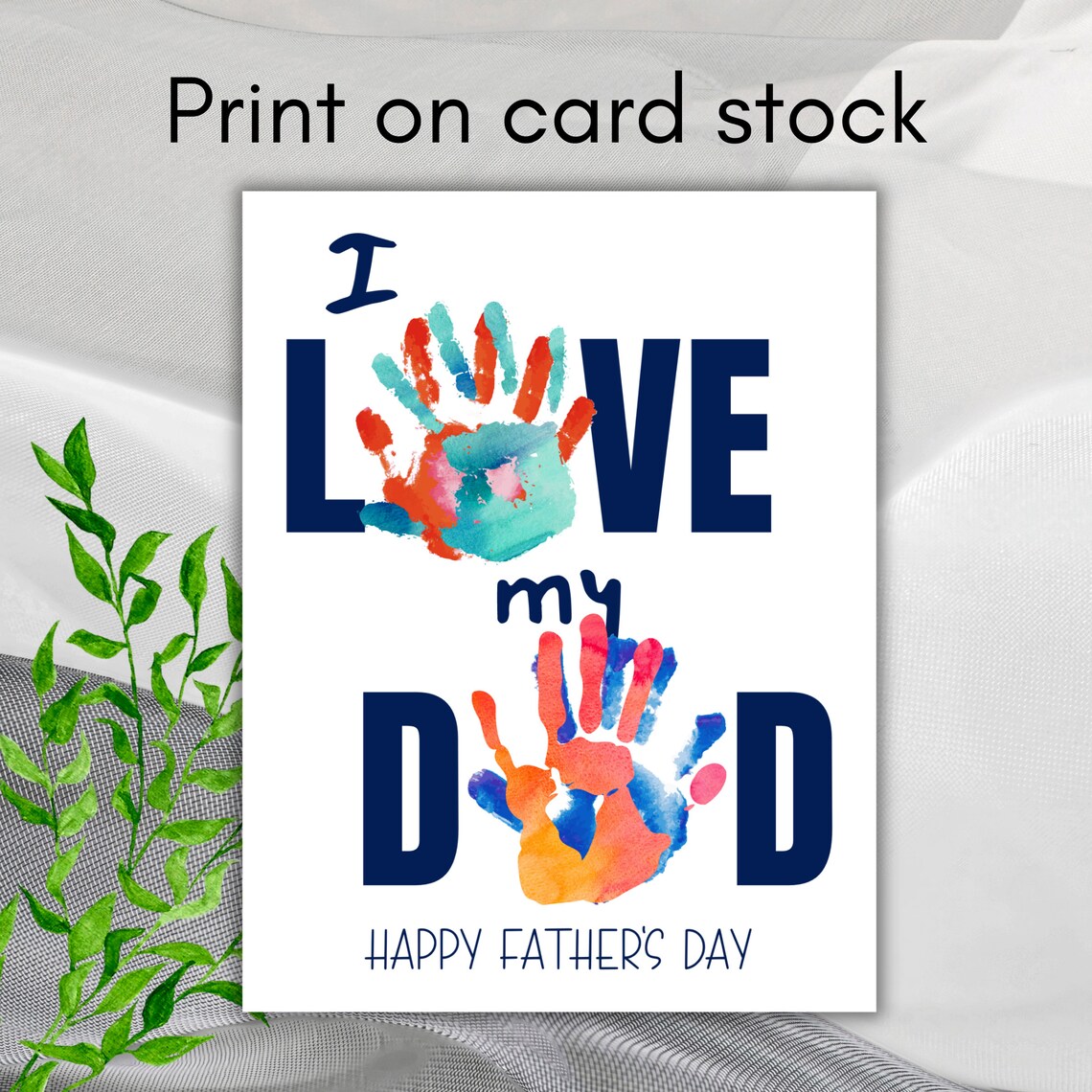 I Love My Dad Printable - Father's Day Handprint Craft - Etsy