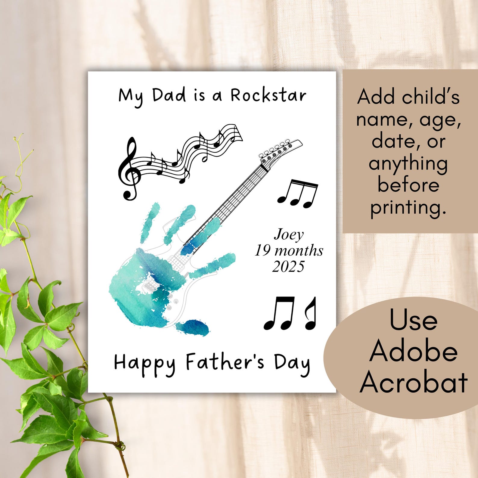 Father's Day Printable - Rockstar - Personalized Gift From Children ...