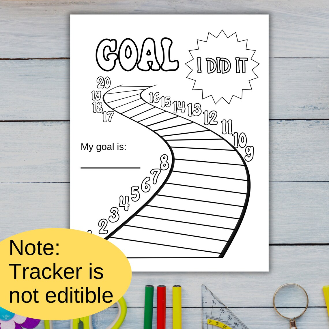Goal Tracker Printable - Road to Success - Etsy
