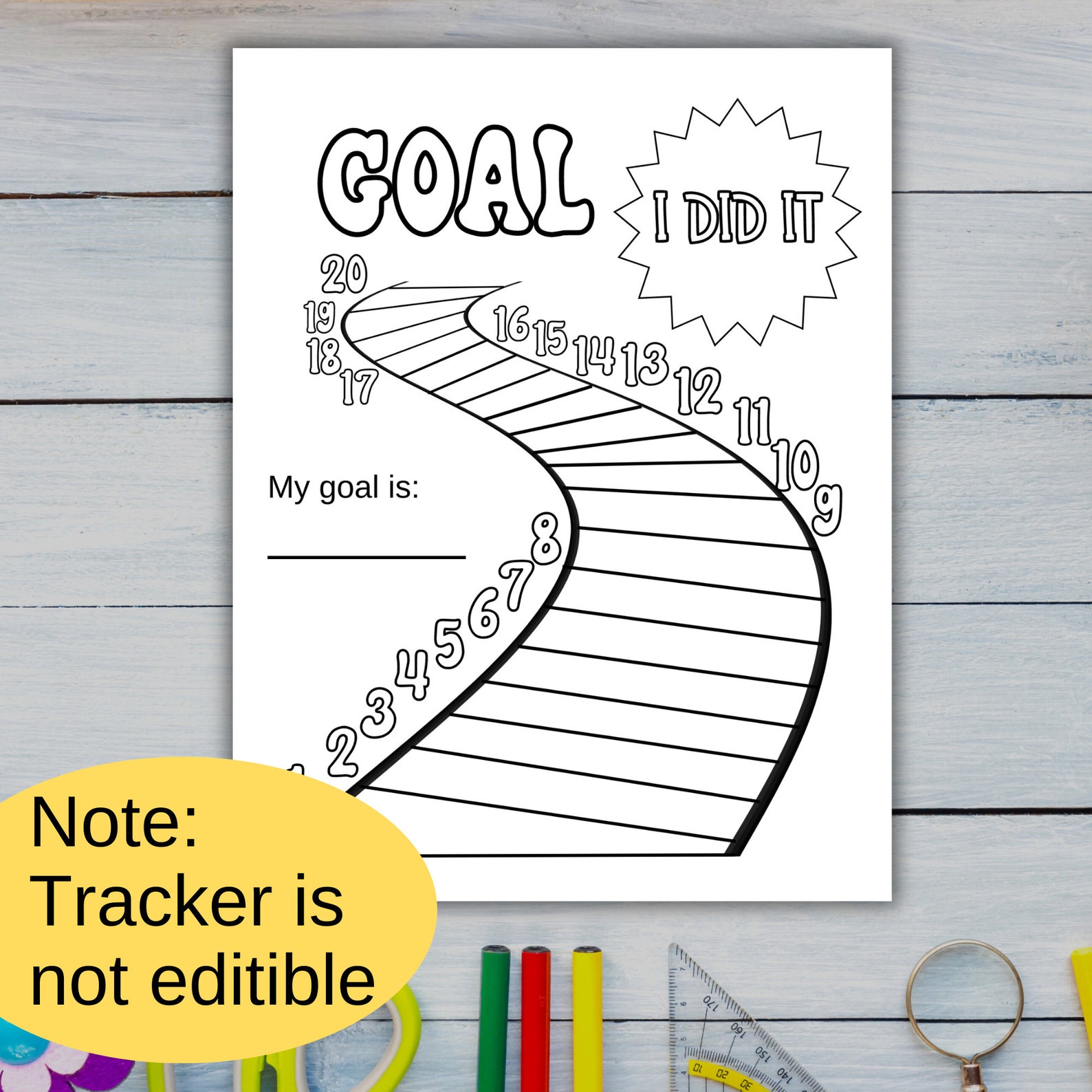 Goal Tracker Printable - Road to Success - Etsy