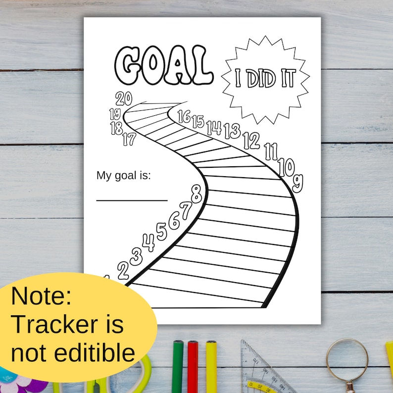 Goal Tracker Printable - Road to Success - Etsy