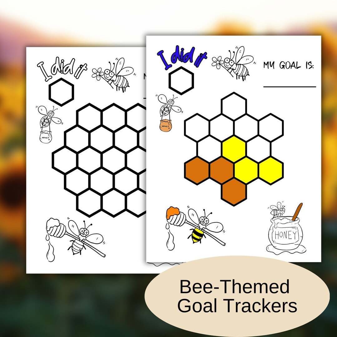 Goal Tracker Printable for Kids and Adults – Bee Successful - Etsy