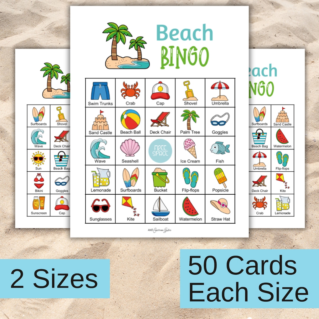 Bingo Game Beach-themed - Summer Party - Etsy