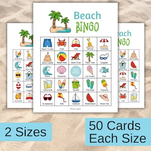 Bingo Game Beach-themed - Summer Party - Etsy