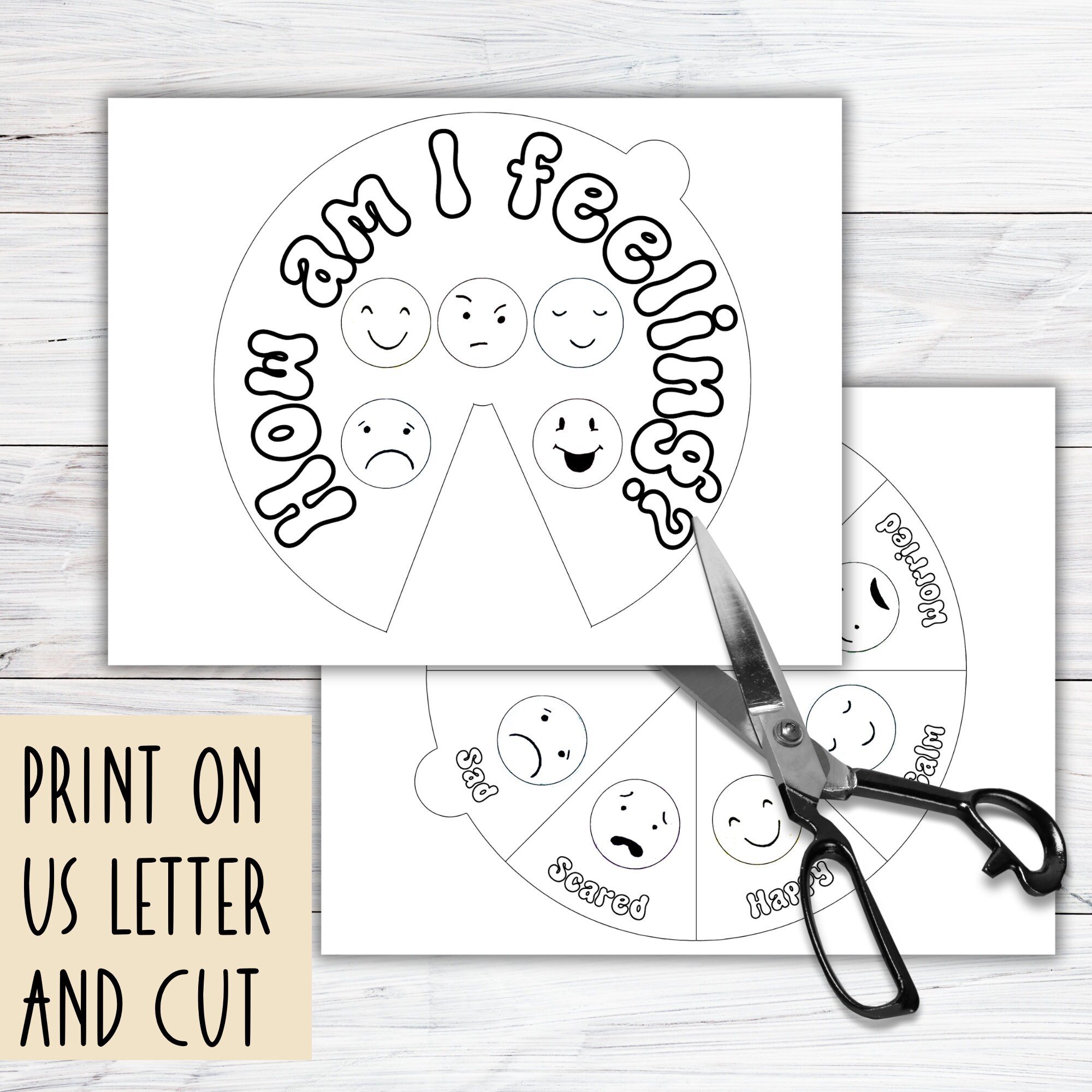 Emotions Wheel - Spinner Wheel Printable - Visual Aid - Feelings Wheel ...