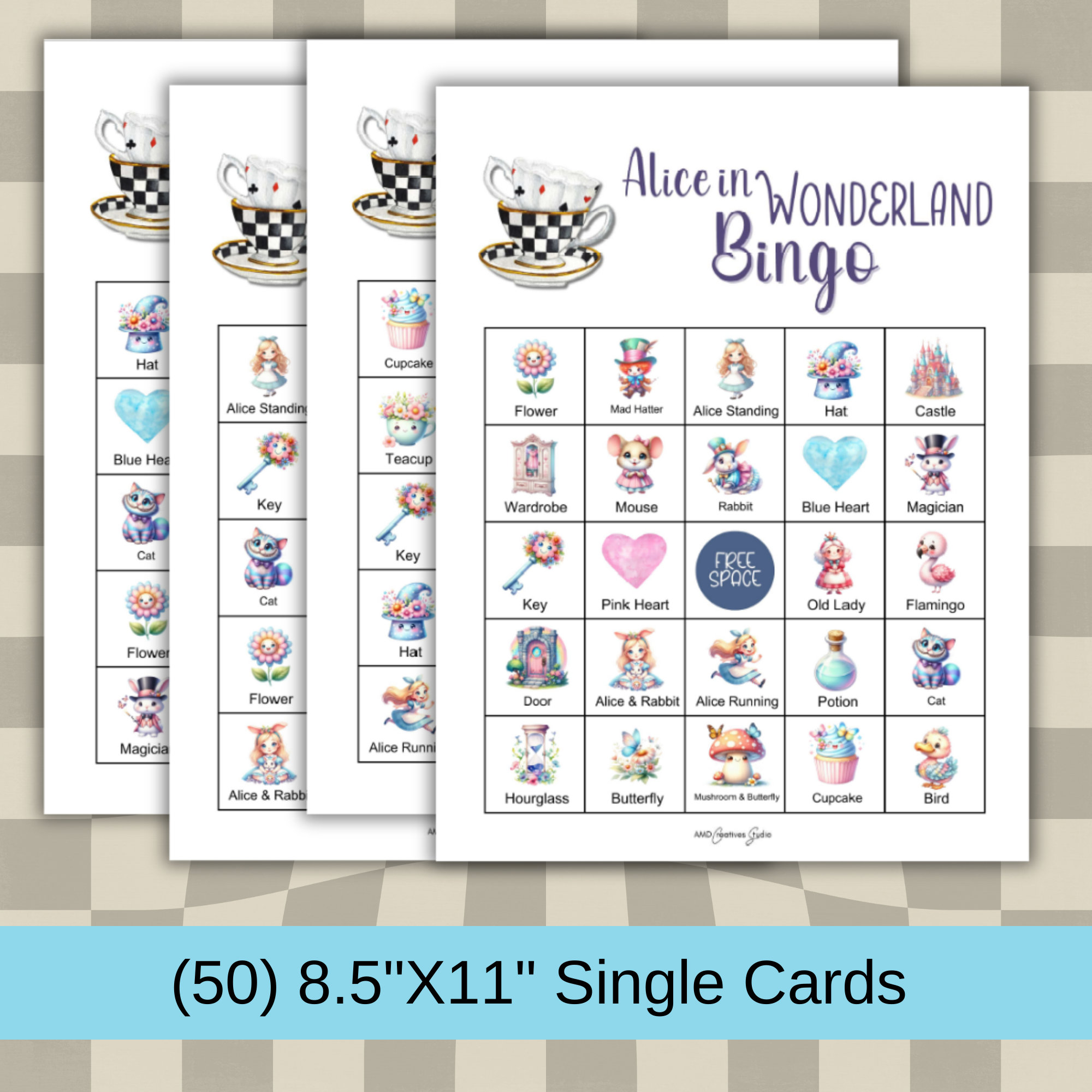 Alice in Wonderland Themed Bingo Game - Classroom, Summer, or Birthday ...