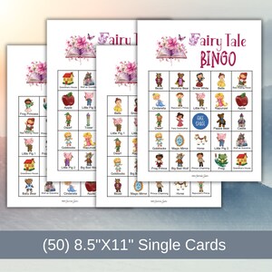 Fairy Tale - Themed Bingo Game - Cinderella, Snow White, Goldilocks ...