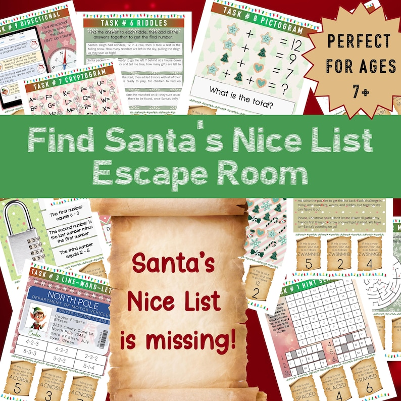 Christmas Escape Room | Printable | Middle School, Homeschool, 12 ...