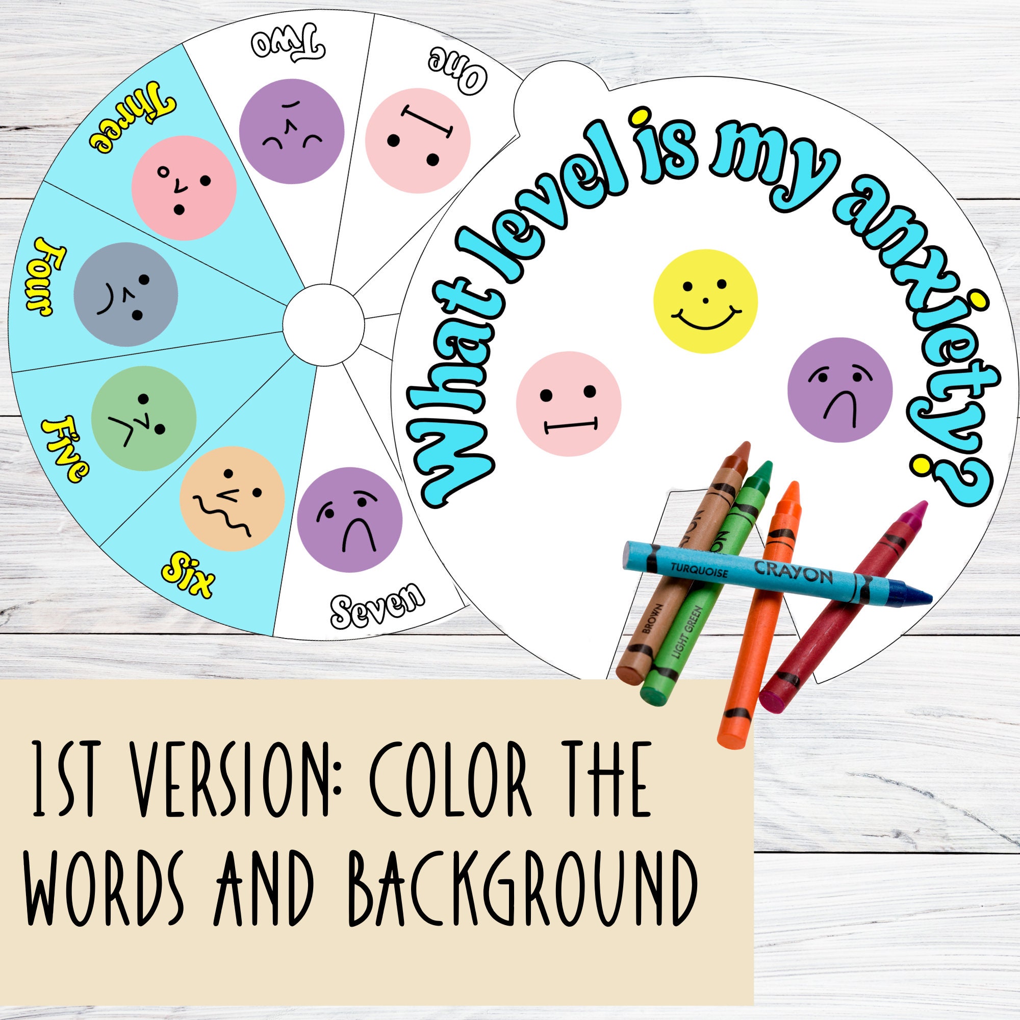 Anxiety Wheel - Spinning Wheel Printable - Anxiety for Kids - Therapy ...