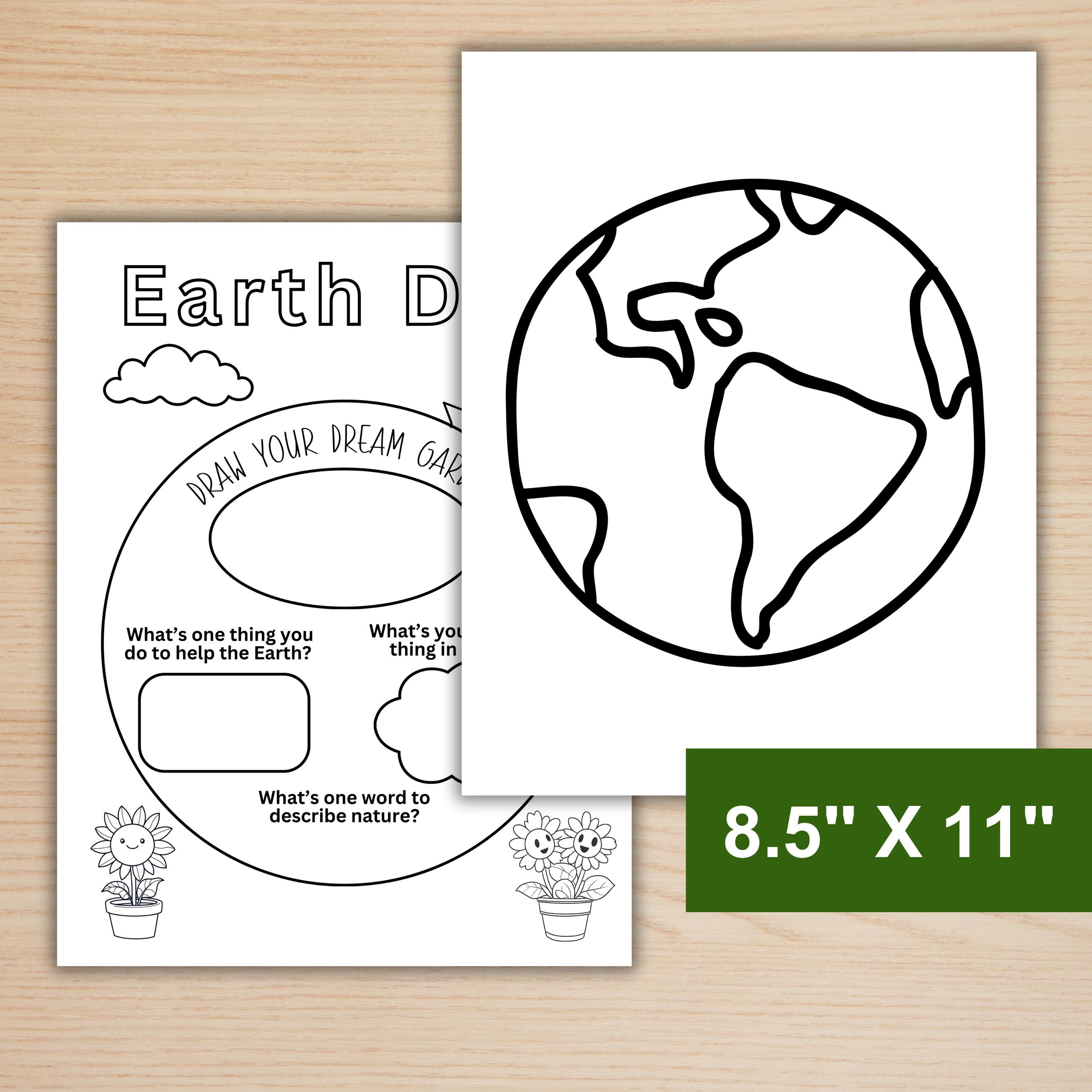 Earth Day Craft Printable – Fun Coloring & Writing Activity for Kids ...