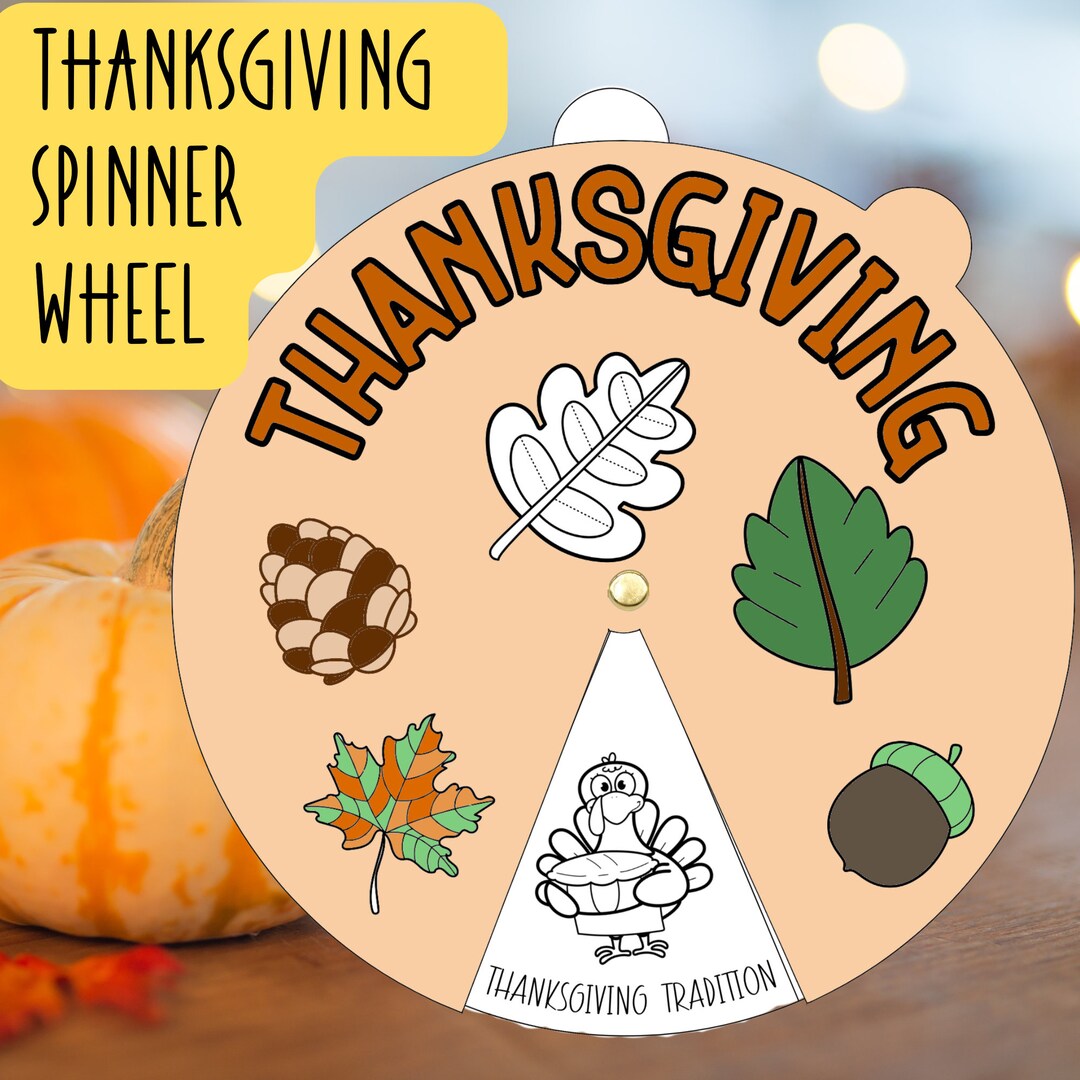 Thanksgiving Activity Spinner Wheel - Printable Activity for Kids - Etsy