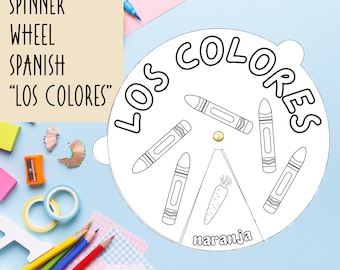 Los Animales Spinner Wheel Craft, Printable Spanish Flash Card Craft ...