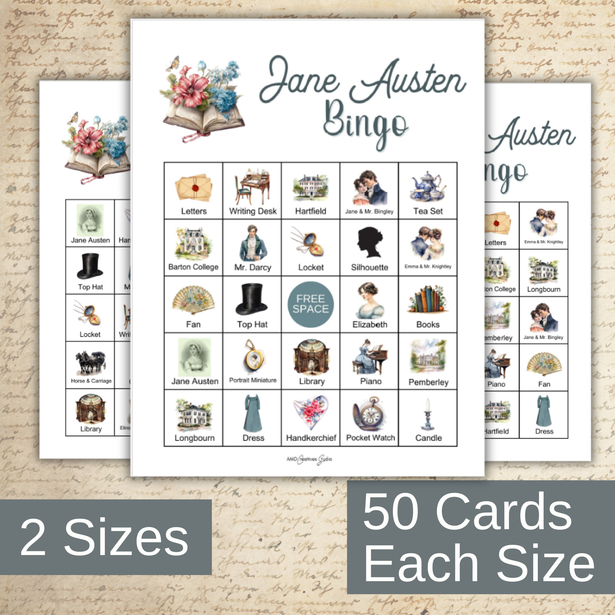 Jane Austen Themed Bingo Game - Book Club, Classroom, Summer Printable ...