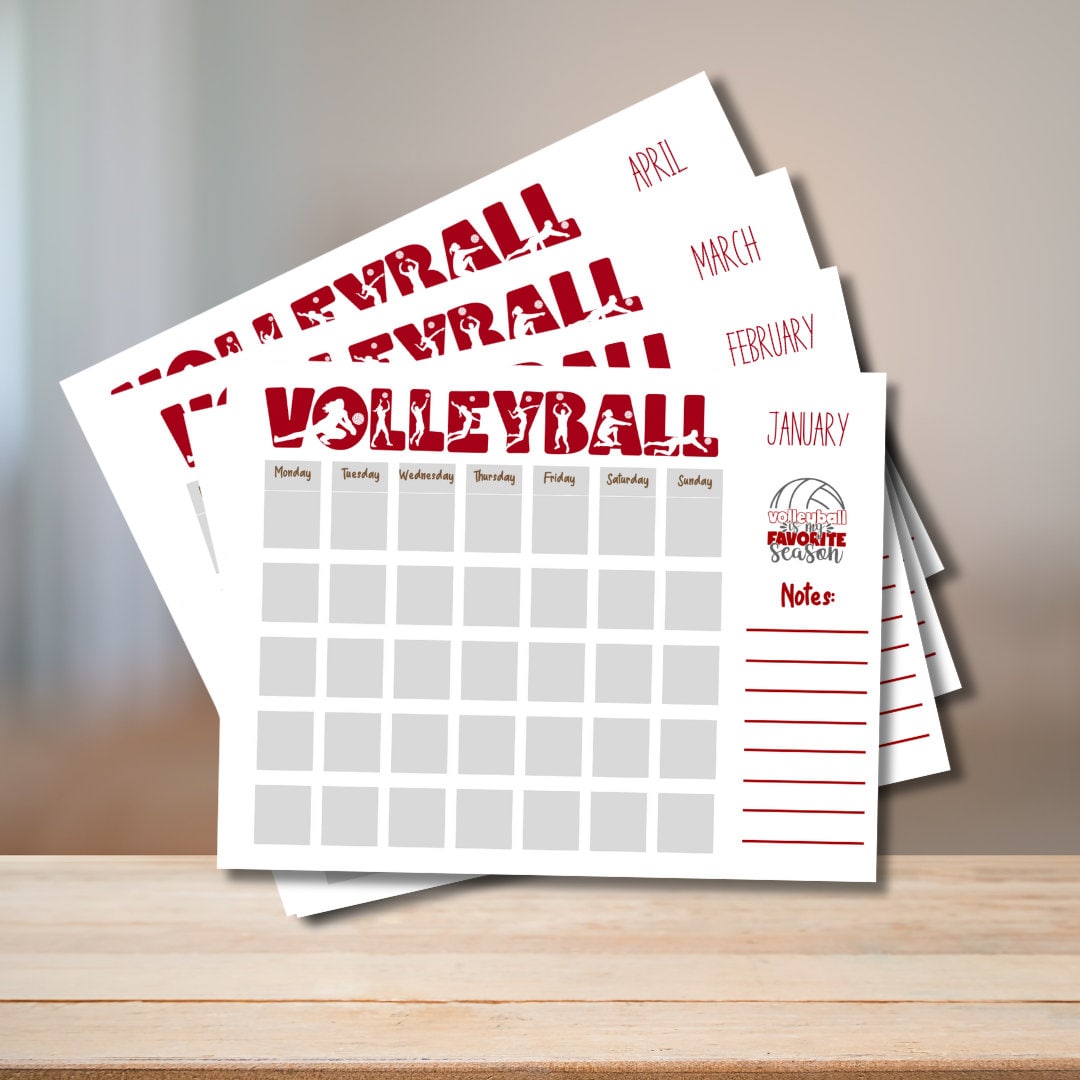 Volleyball Season Calendar Digital Download - Etsy