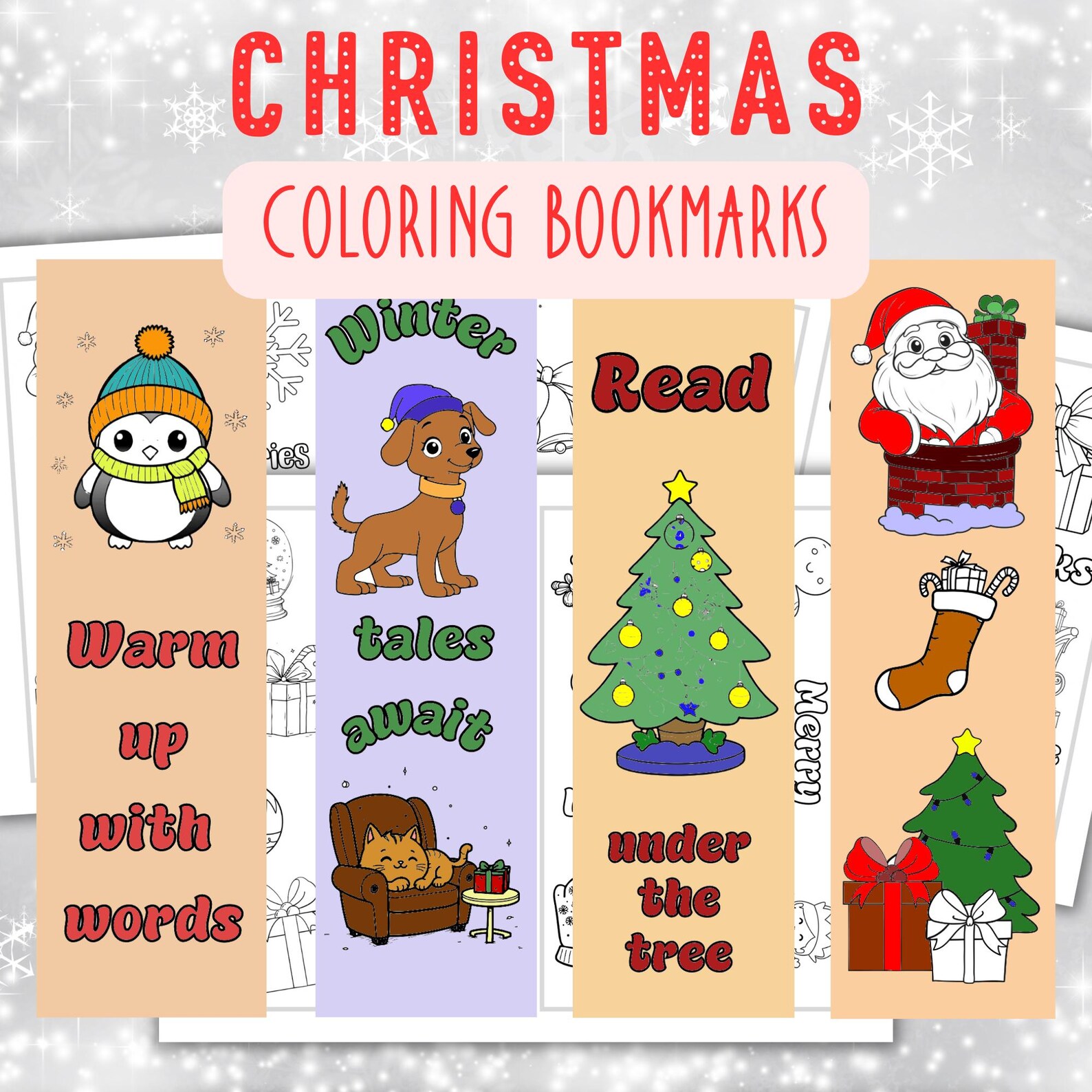 Christmas Printable Coloring Bookmarks for Kids - Homeschool ...