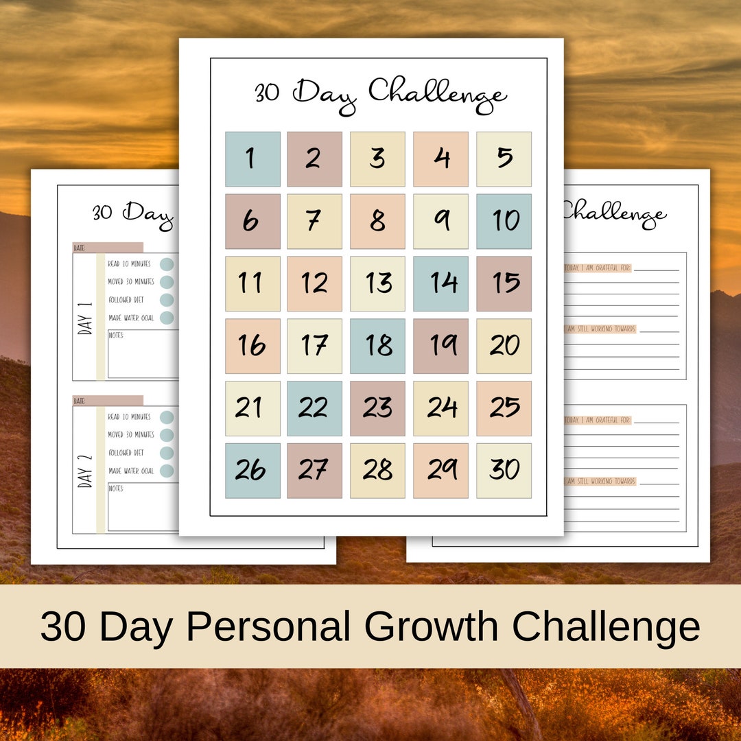 30 Day Challenge - Personal Development Tracker - Etsy