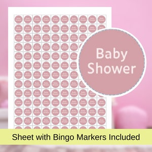 Baby Shower Bingo - Girl Themed - Single Page and Double Page - 50 ...