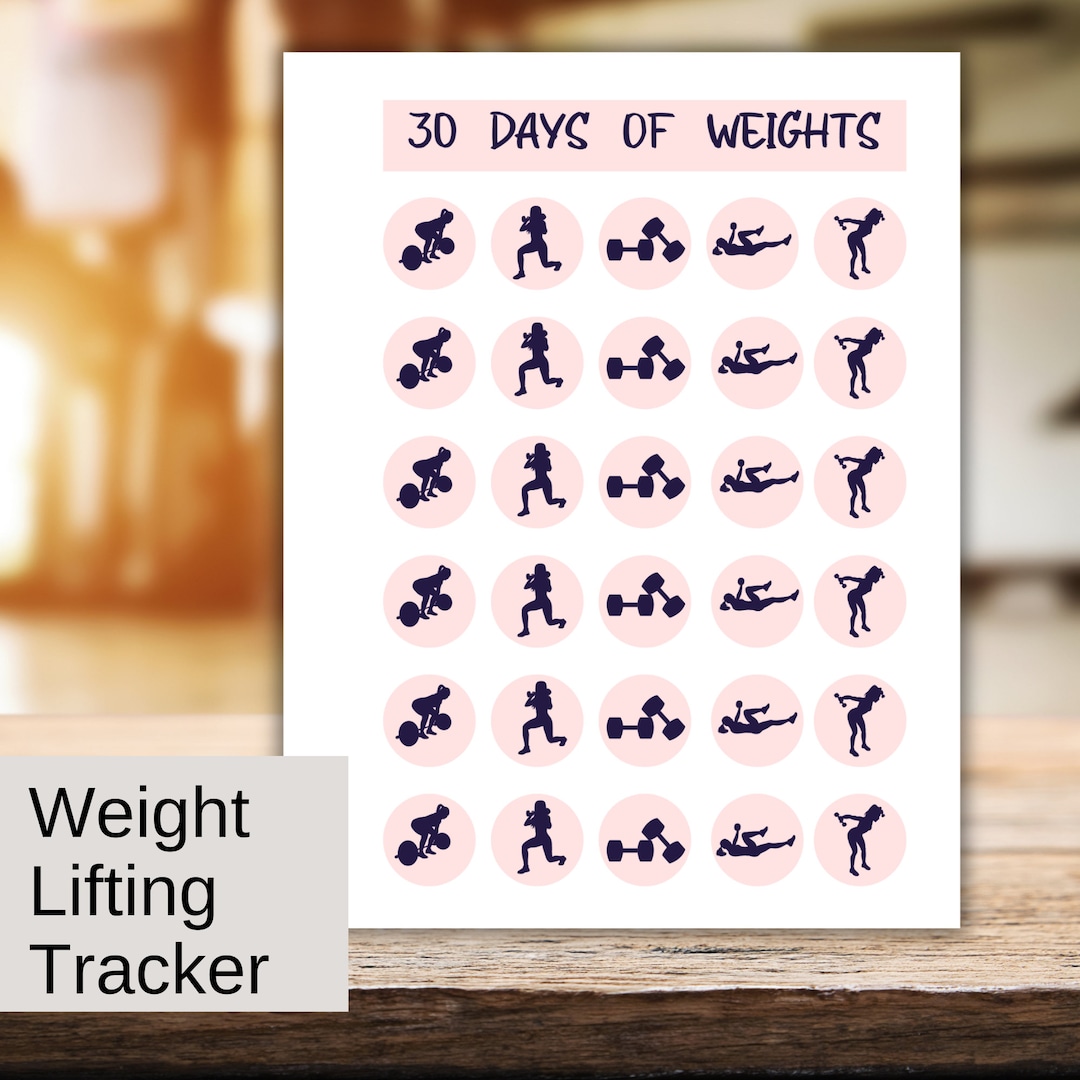 30 Day Weight Training Tracker - Printable - Etsy