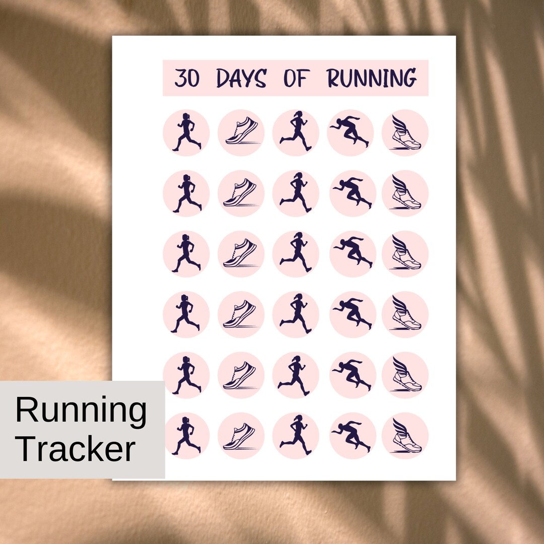 30 Day Running Tracker - Printable - Etsy
