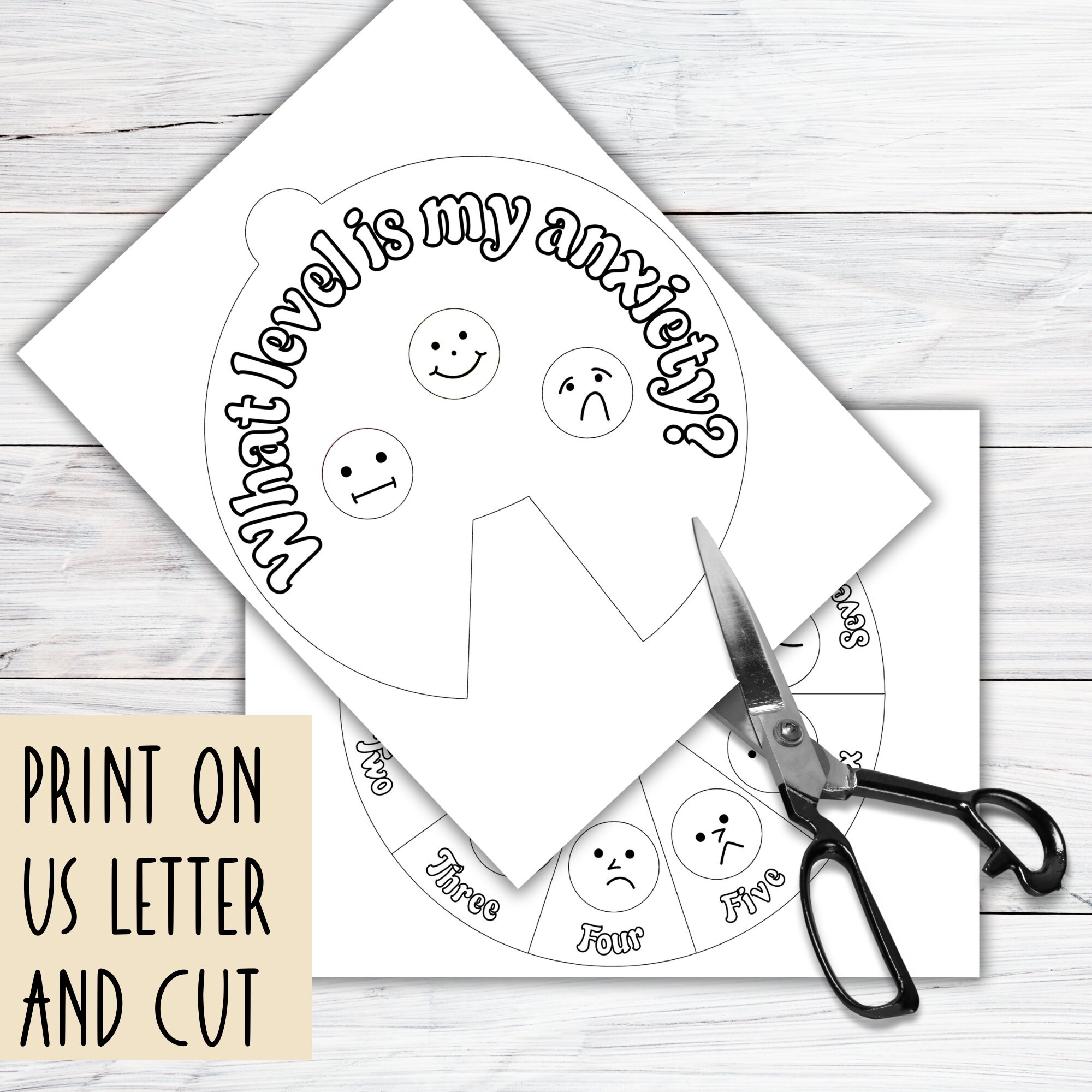 Anxiety Wheel - Spinning Wheel Printable - Anxiety for Kids - Therapy ...