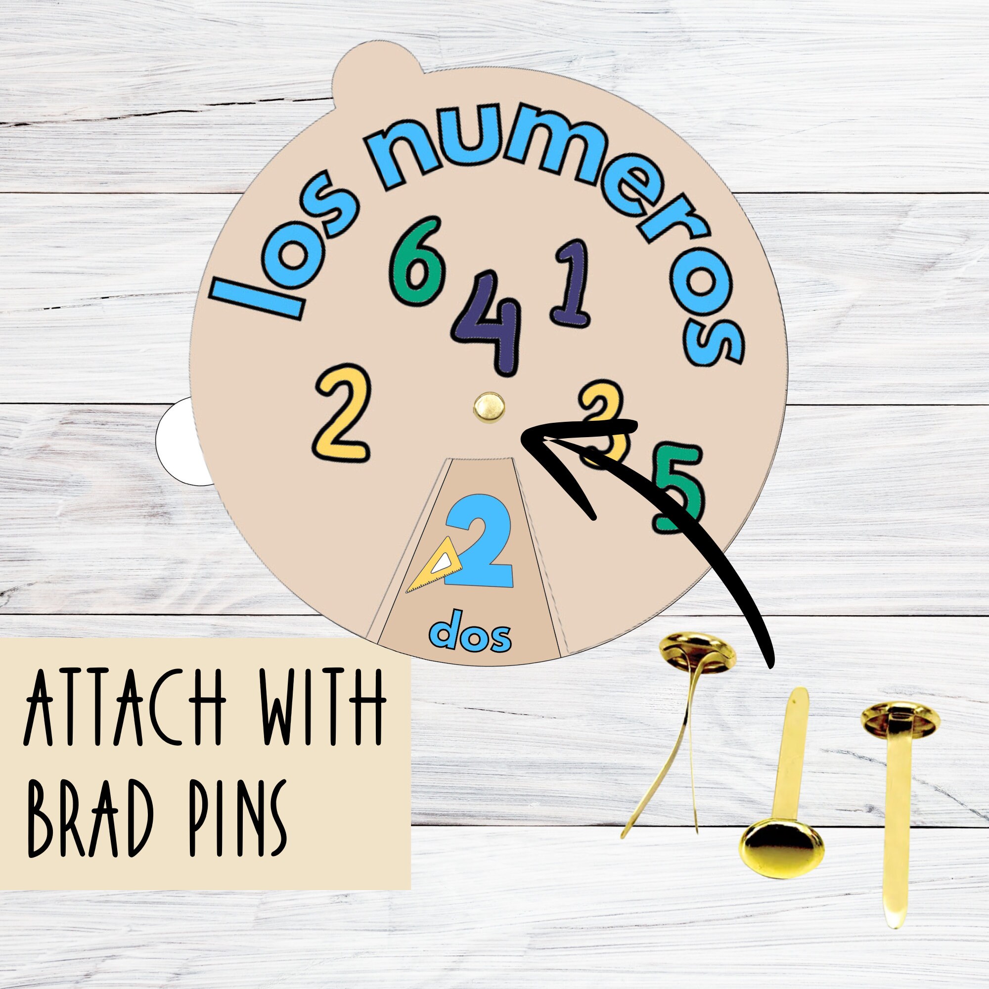Spinner Wheel Learn Spanish Numbers - Printable Activity for Kids - Etsy
