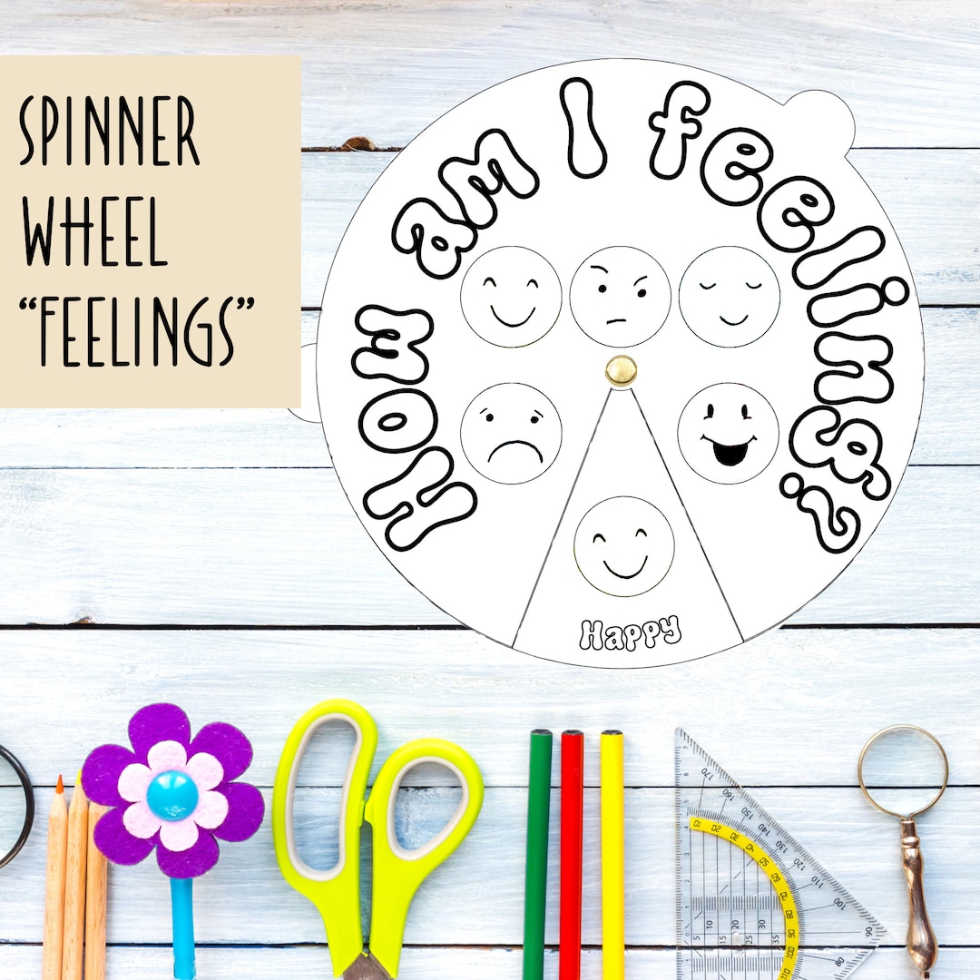 Emotions Wheel - Spinner Wheel Printable - Visual Aid - Feelings Wheel ...