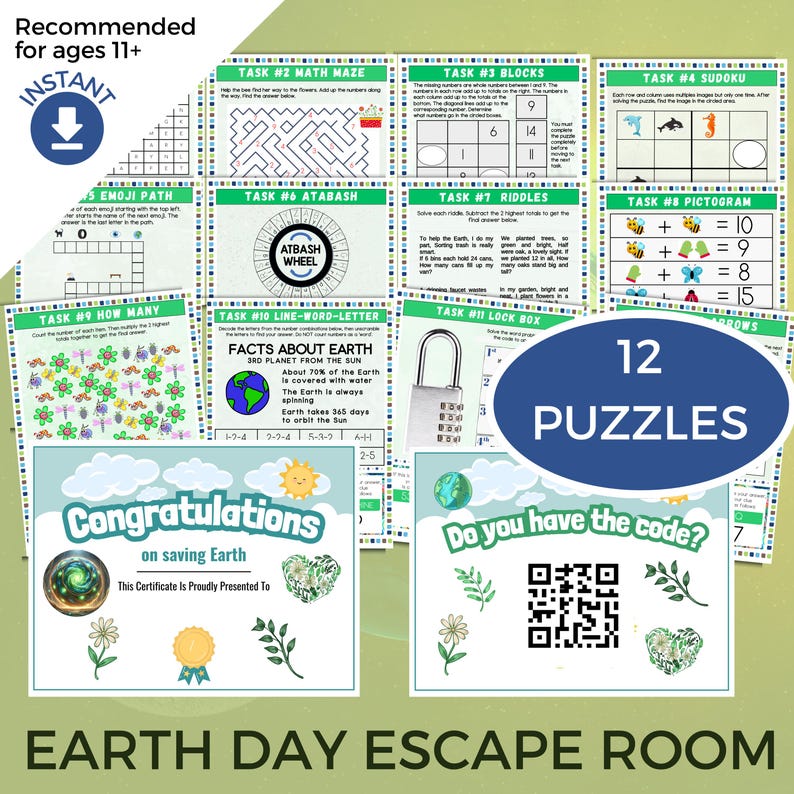 Earth Day Escape Room | Printable | Middle School, Junior High ...