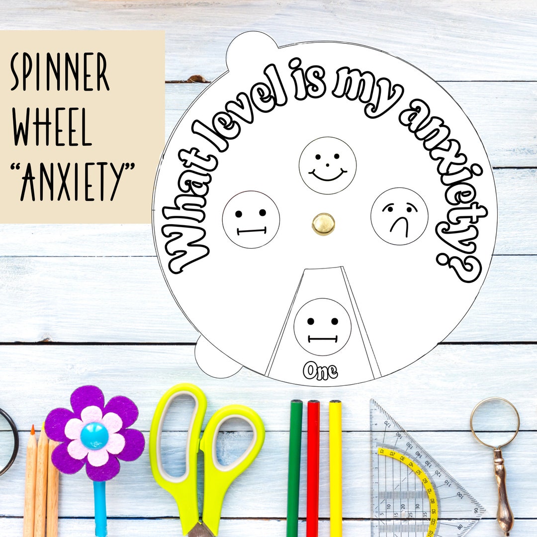 Anxiety Wheel - Spinning Wheel Printable - Anxiety for Kids - Therapy ...