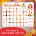 Thanksgiving -themed Perpetual Calendar for November | Countdown, Chore ...