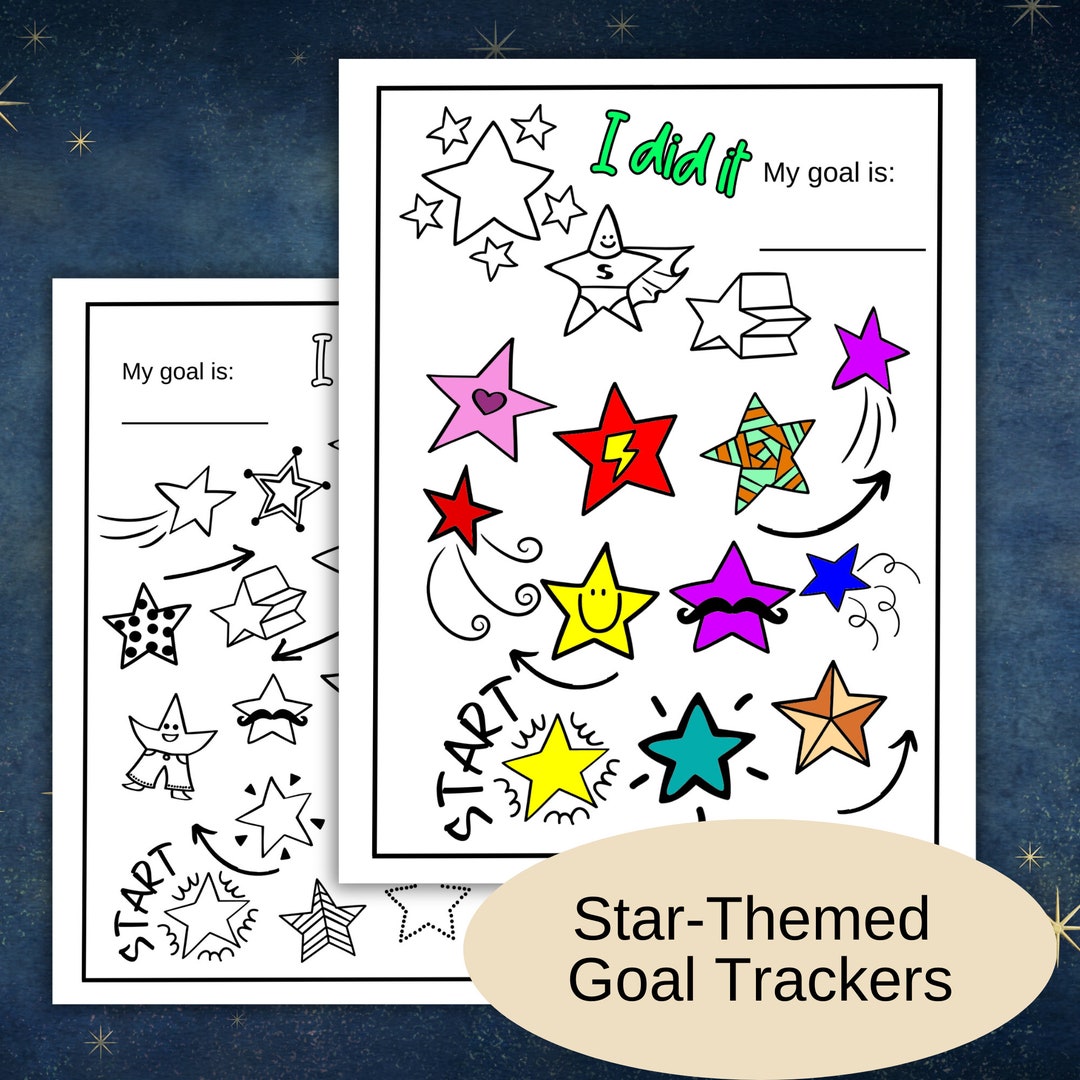 Star Goal Tracker Printable for Kids and Adults - Etsy UK