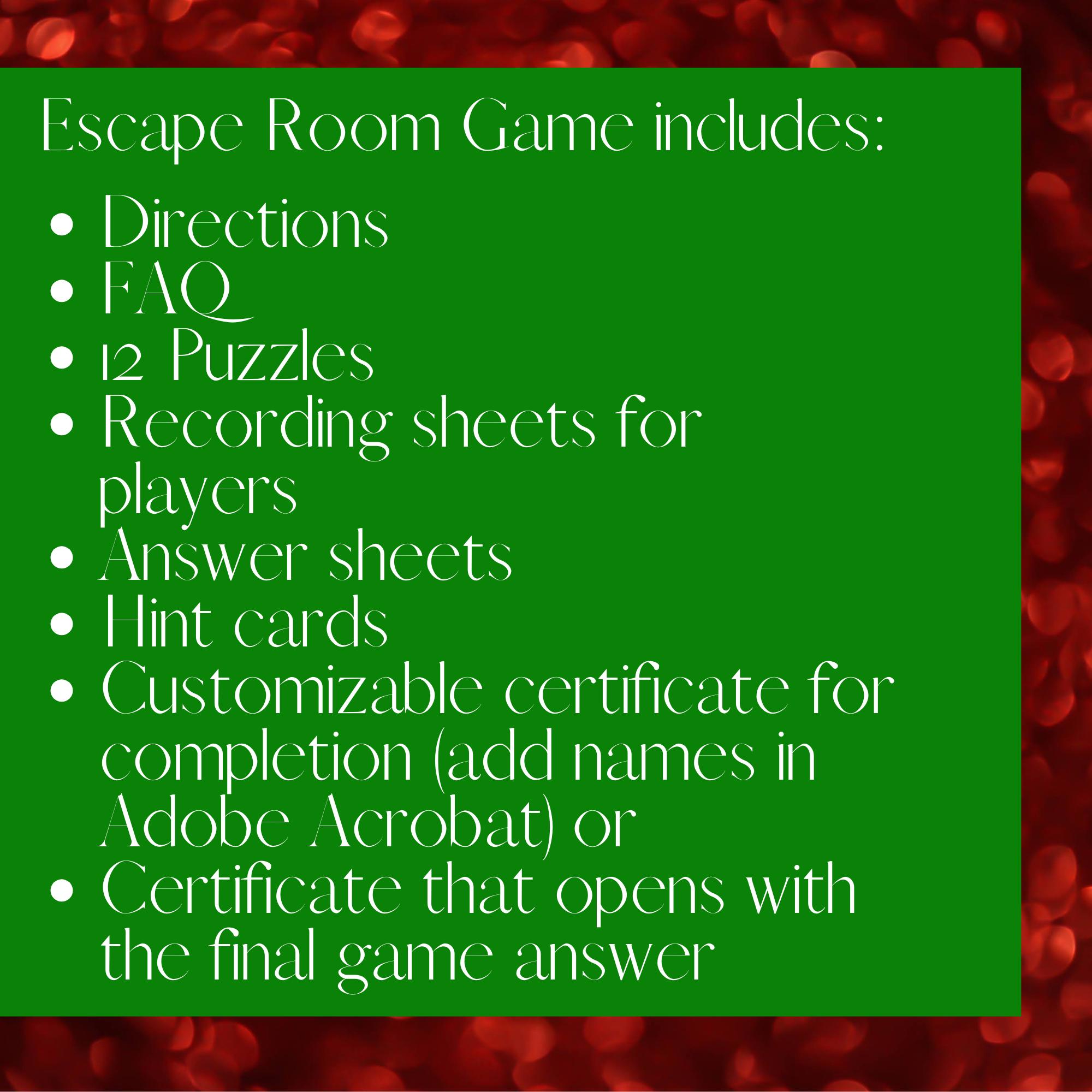 Elf Escape Room | Christmas | Printable | Middle School, High School ...