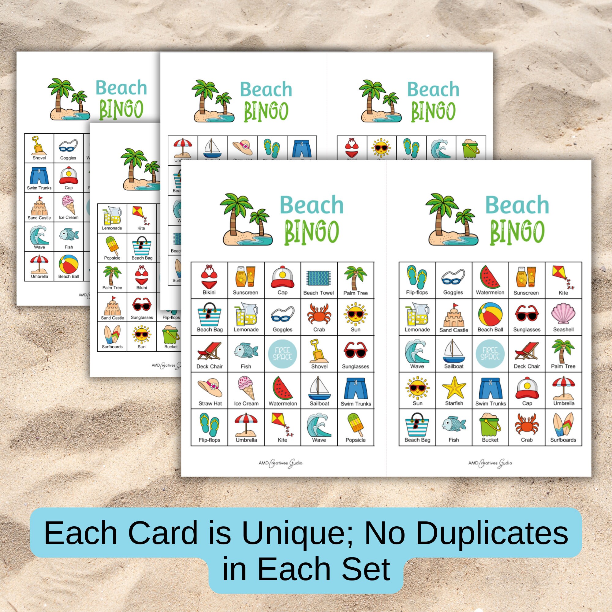 Bingo Game Beach-themed - Summer Party - Etsy