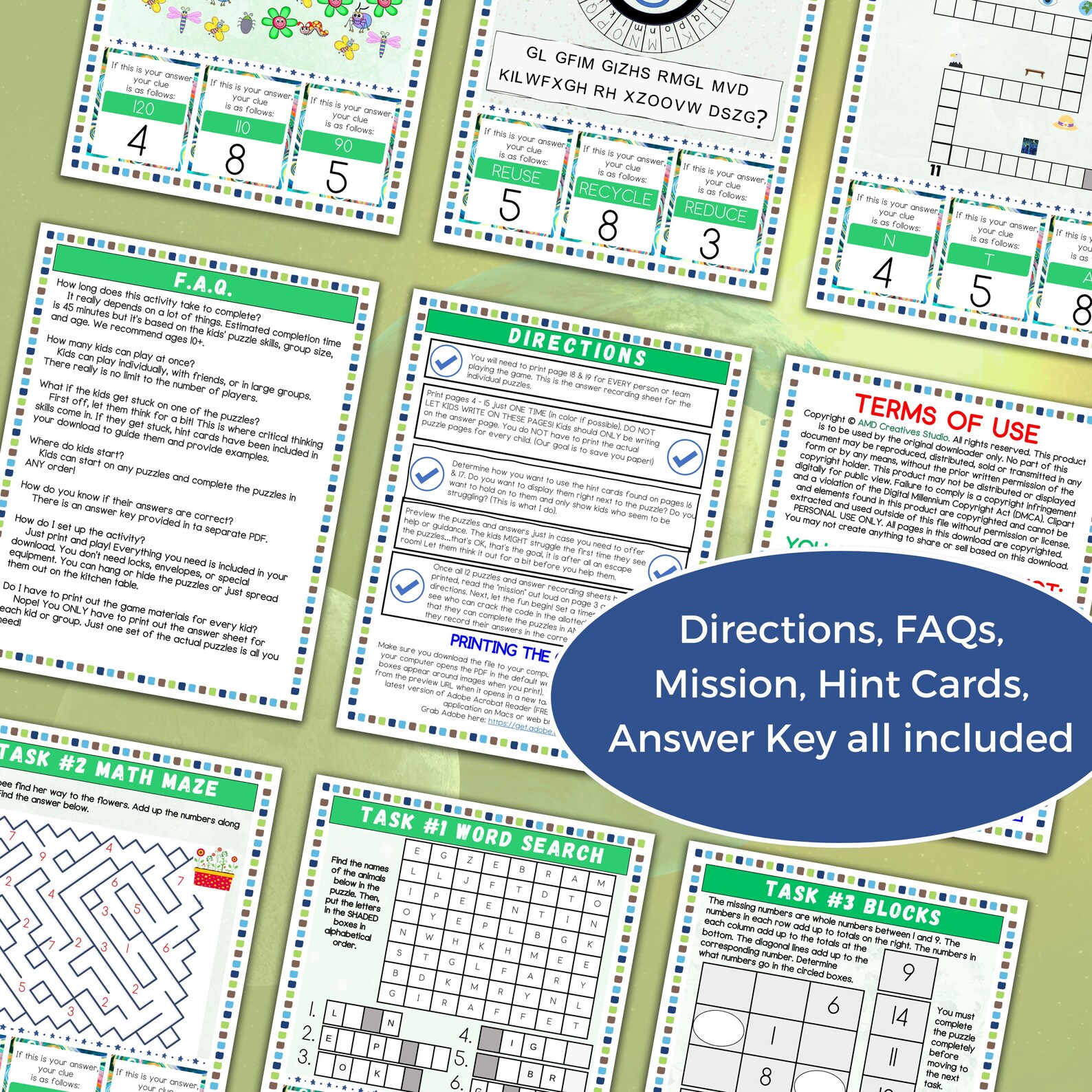 Earth Day Escape Room for Teens, Printable Classroom Activity, Middle ...