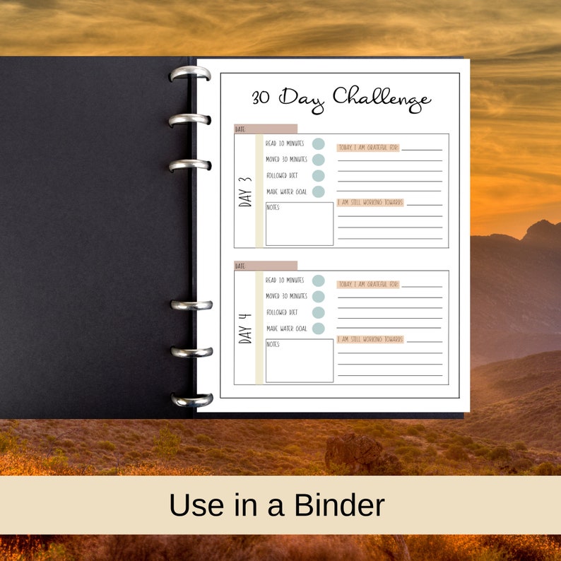 30 Day Challenge - Personal Development Tracker - Etsy